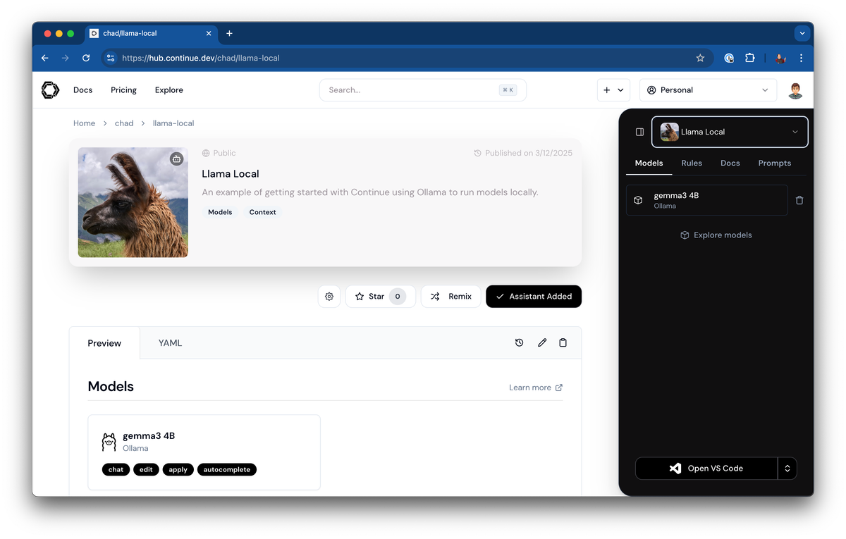 Using Ollama and Gemma 3 with Continue: A Developer's Guide